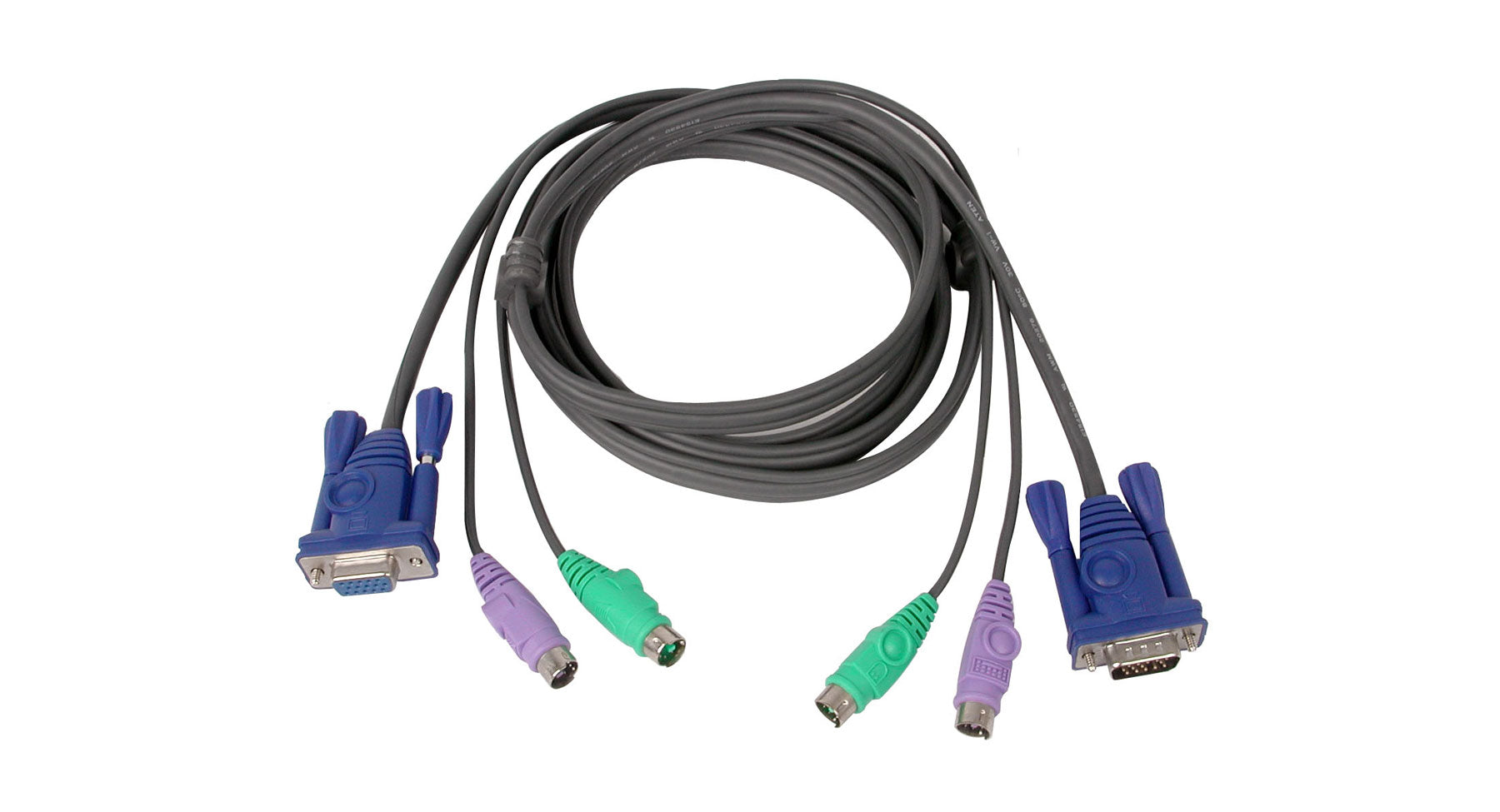 G2L5003P - IOGEAR Micro-Lite Bonded All-in-One KVM Cable, 10 ft. , PS/2