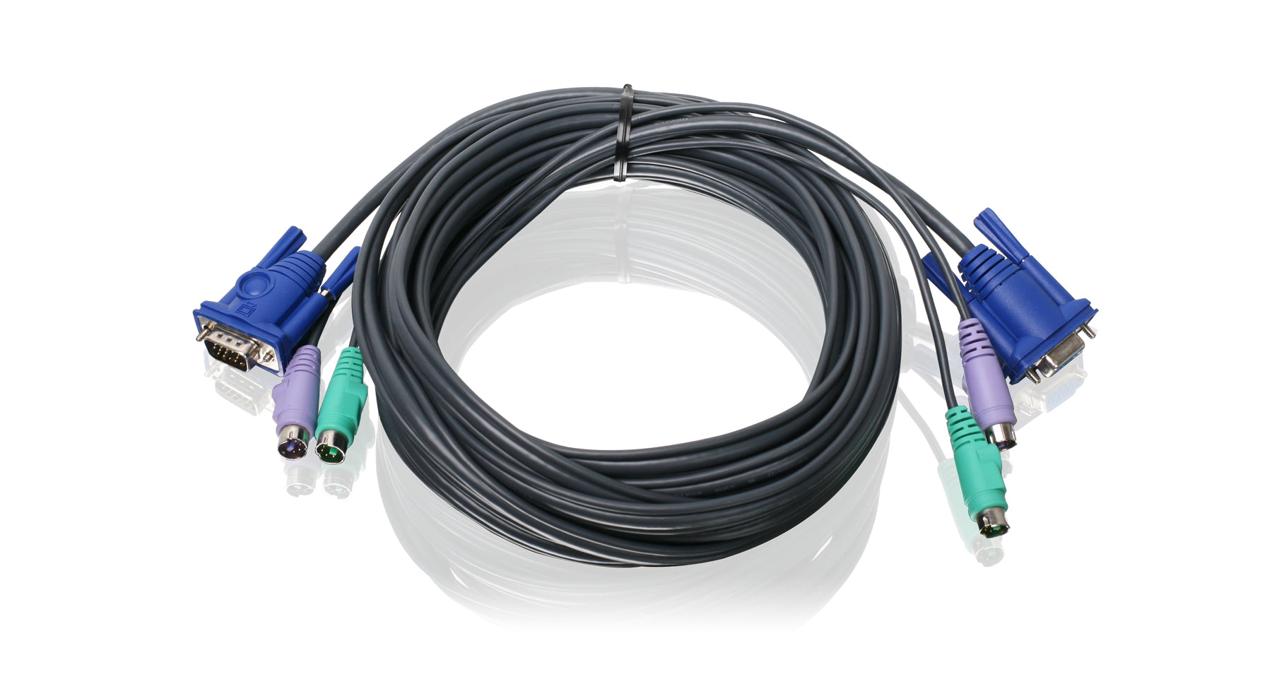 G2L5005P - IOGEAR Micro-Lite Bonded All-in-One USB KVM Cable, 16 ft.
