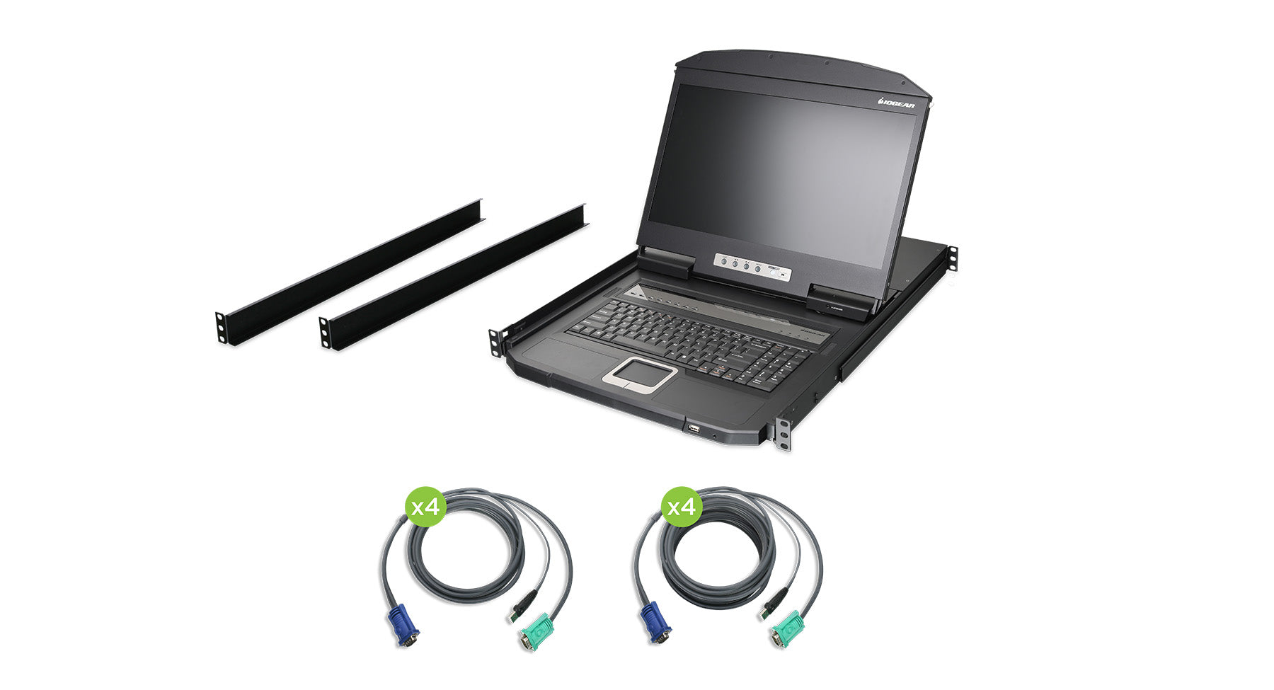 GCL1908WKITU - IOGEAR 18.5" Widescreen Short Depth 8-Port LCD KVM ...