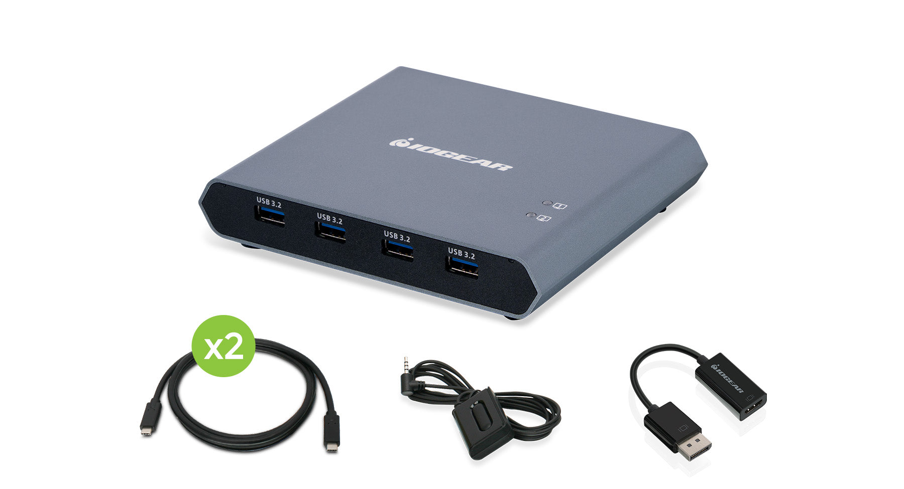 GCS1602CCKIT - IOGEAR 2-Port 4K USB-C Desktop KVM Kit with DisplayPort ...