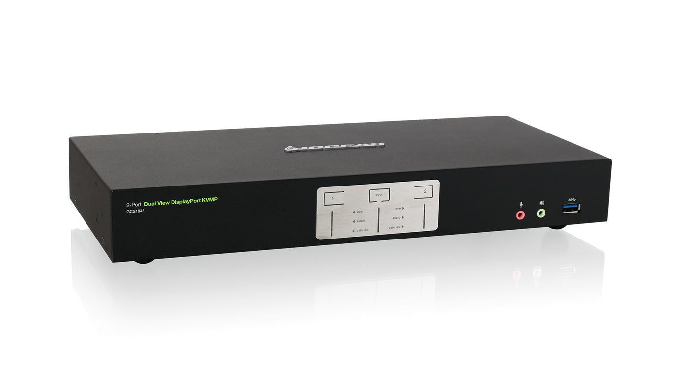 2-Port 4K Dual View DisplayPort KVMP with USB 3.0 Hub and Audio