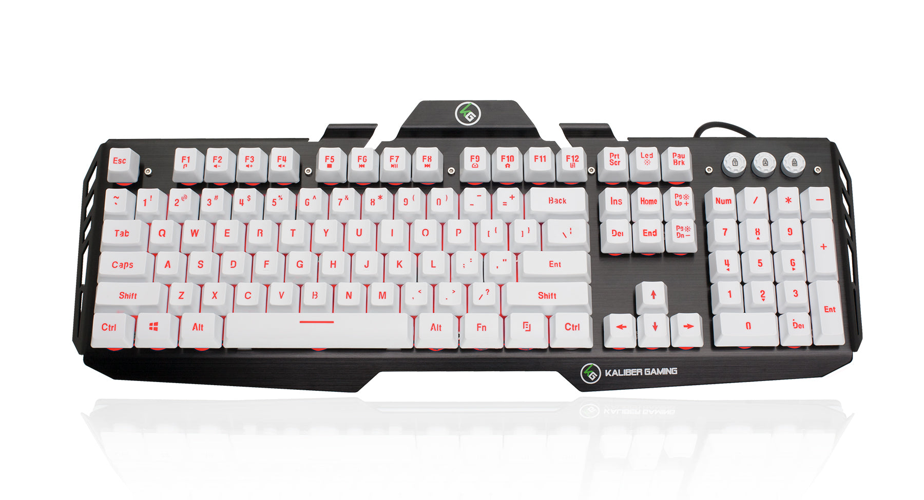 GKB704L-WT - IOGEAR HVER Aluminum Gaming Keyboard - Imperial White