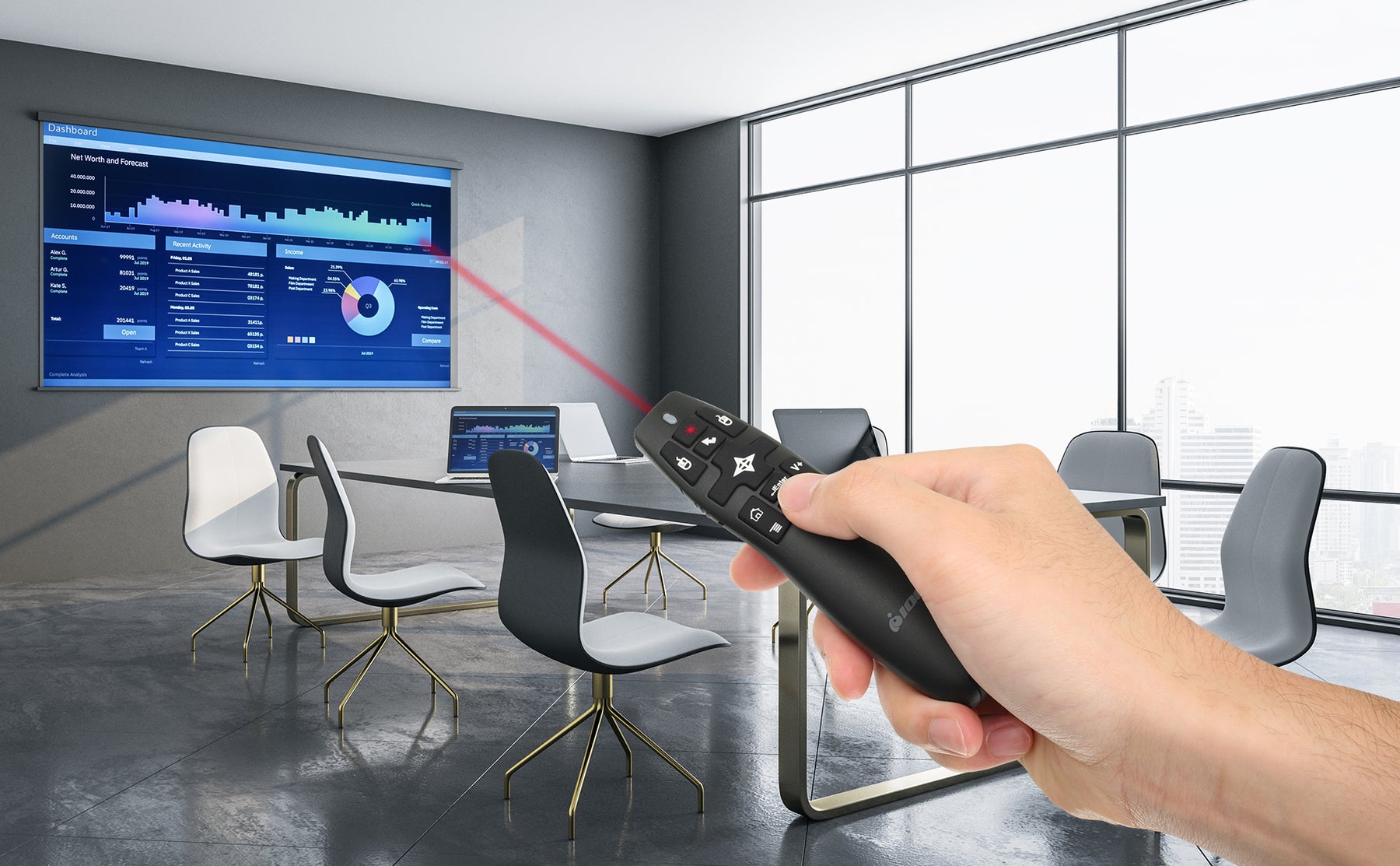 GME430R - IOGEAR Red Point Pro 2.4GHz Gyroscopic Presentation Mouse ...